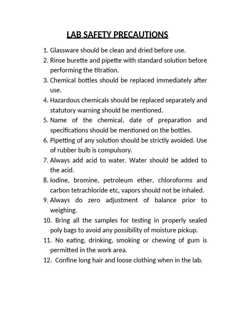 Essential Lab Safety Guidelines | PDF
