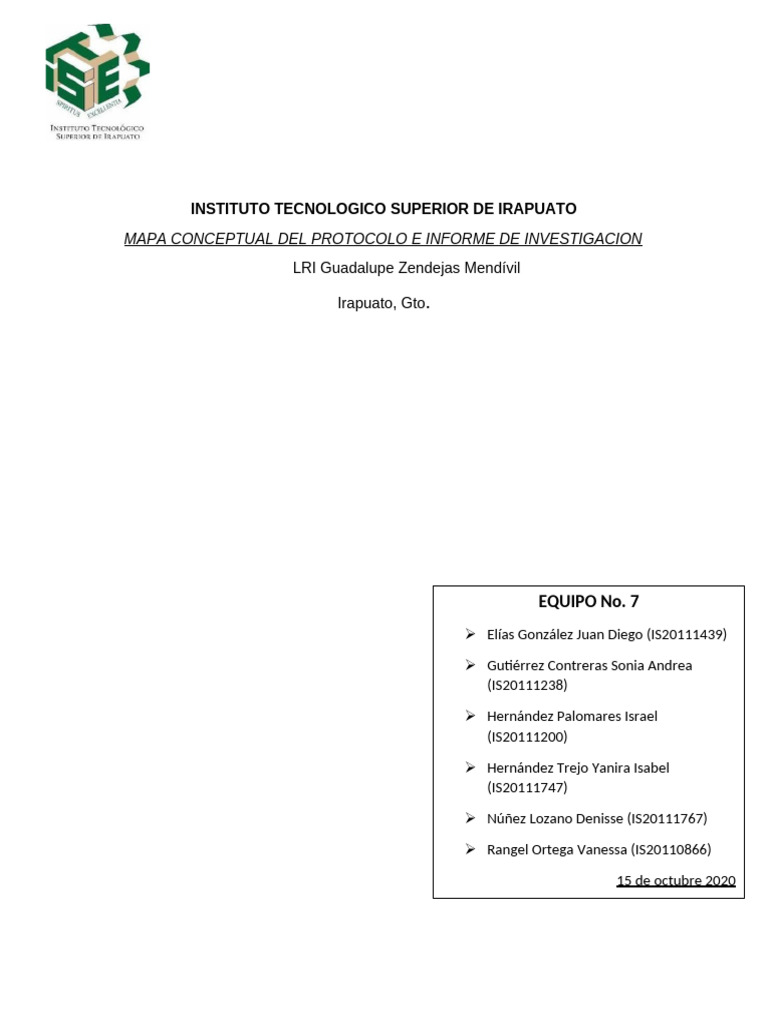 Mapa Conceptual Del Protocolo e Informe de Investigacion | PDF ...