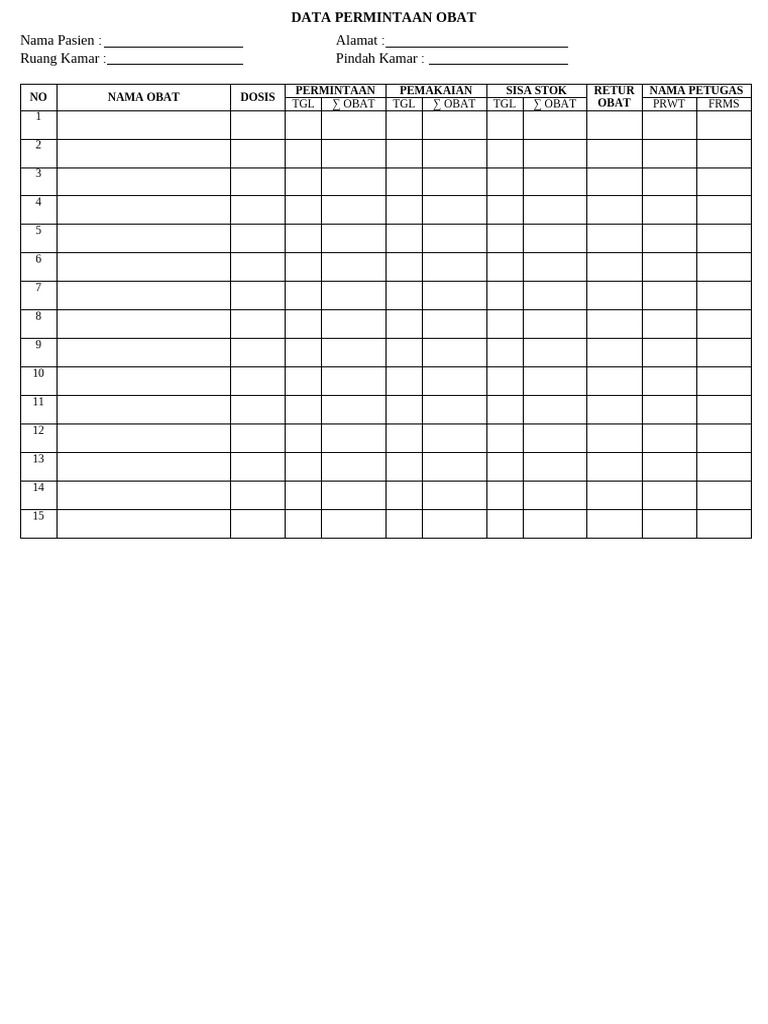 Form Permintaan Obat - Copy | PDF