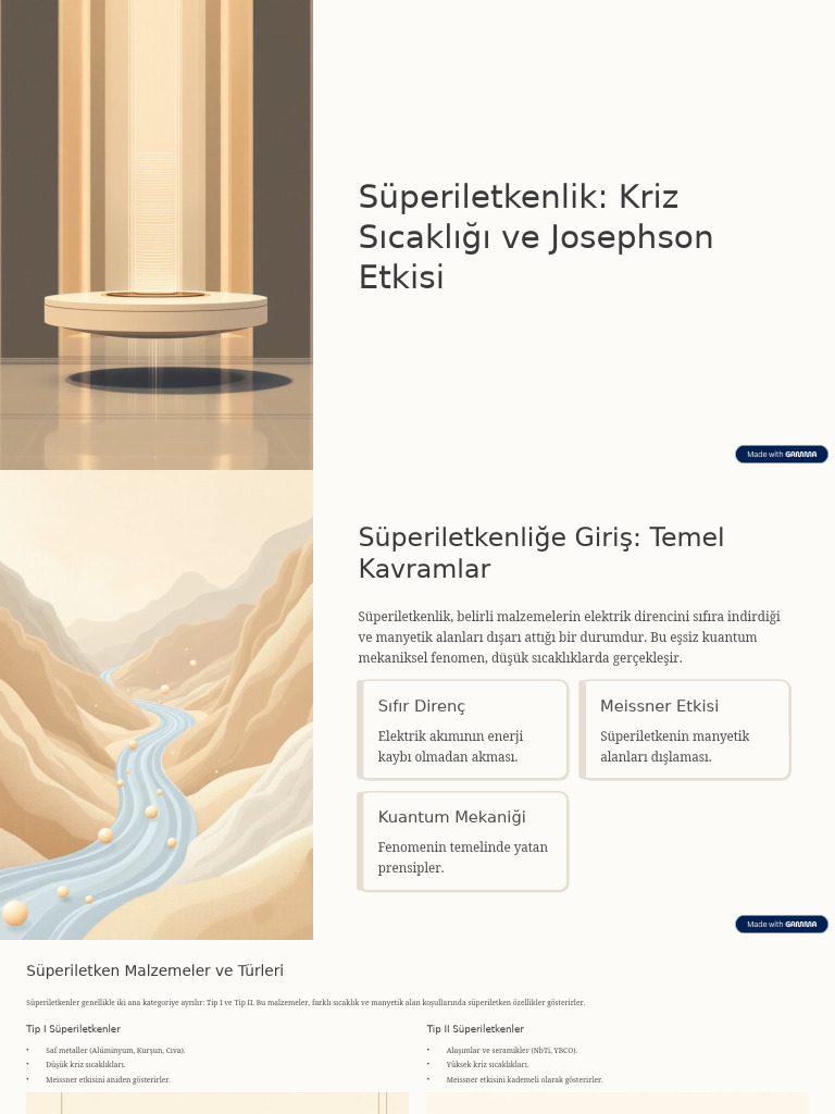 Superiletkenlik Kriz Sicakligi Ve Josephson Etkisi | PDF
