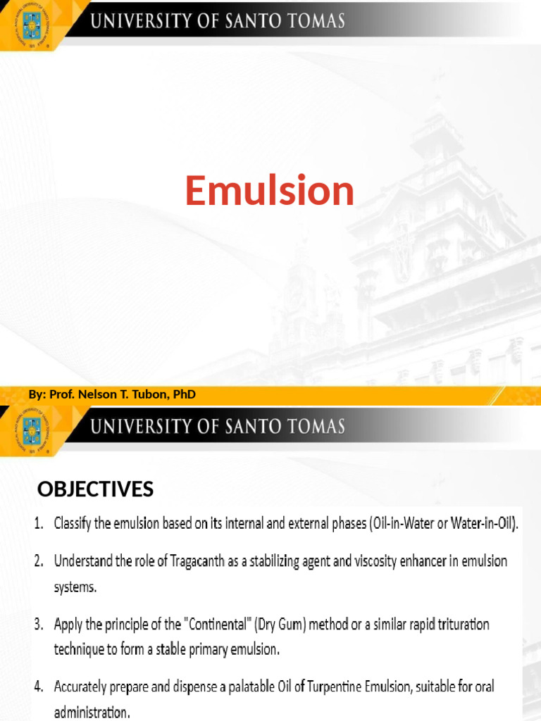 Understanding Emulsions and Preparation Methods | PDF | Emulsion ...