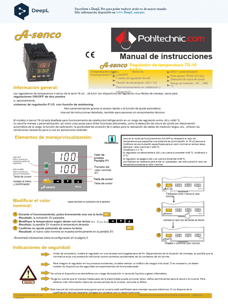 control de temp cielo falso automatica español | PDF | Relé | Histéresis