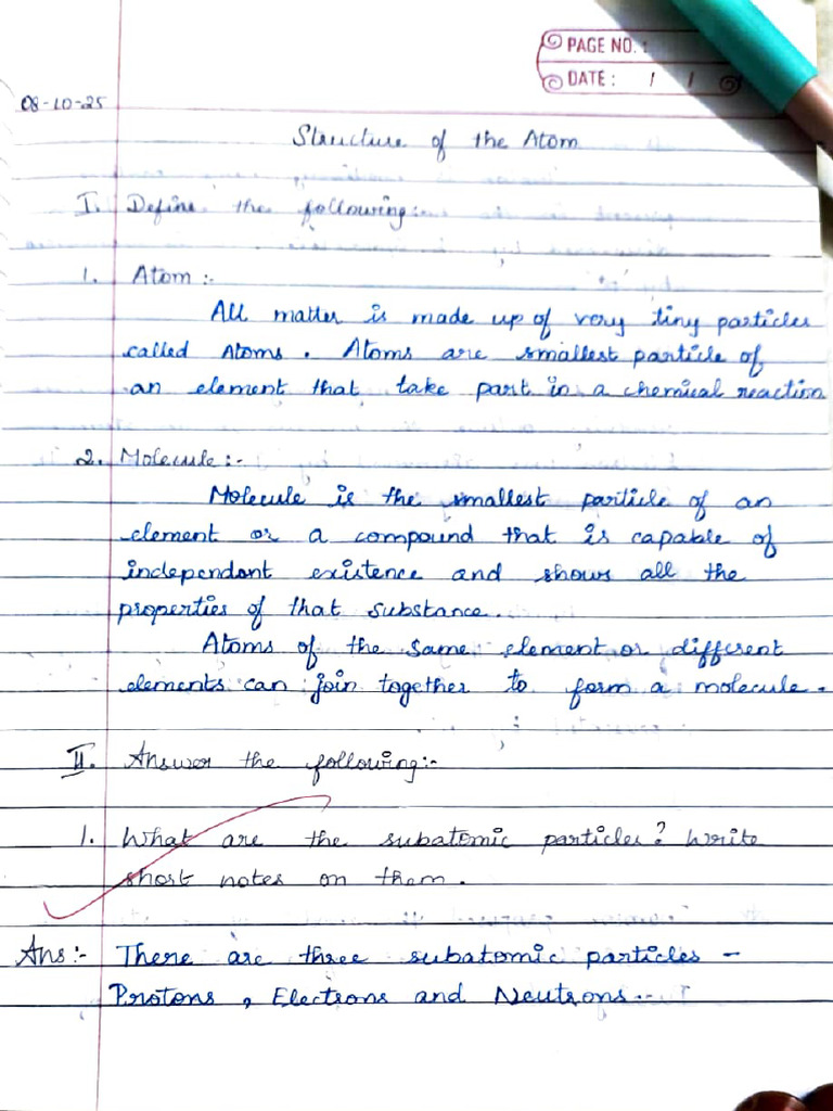 Ch.4 Structure of The Atom Notes | PDF