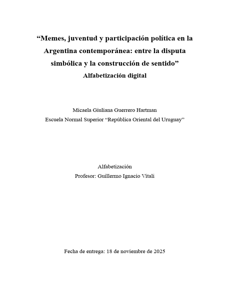 “Memes, juventud y participación política en la Argentina contemporánea ...