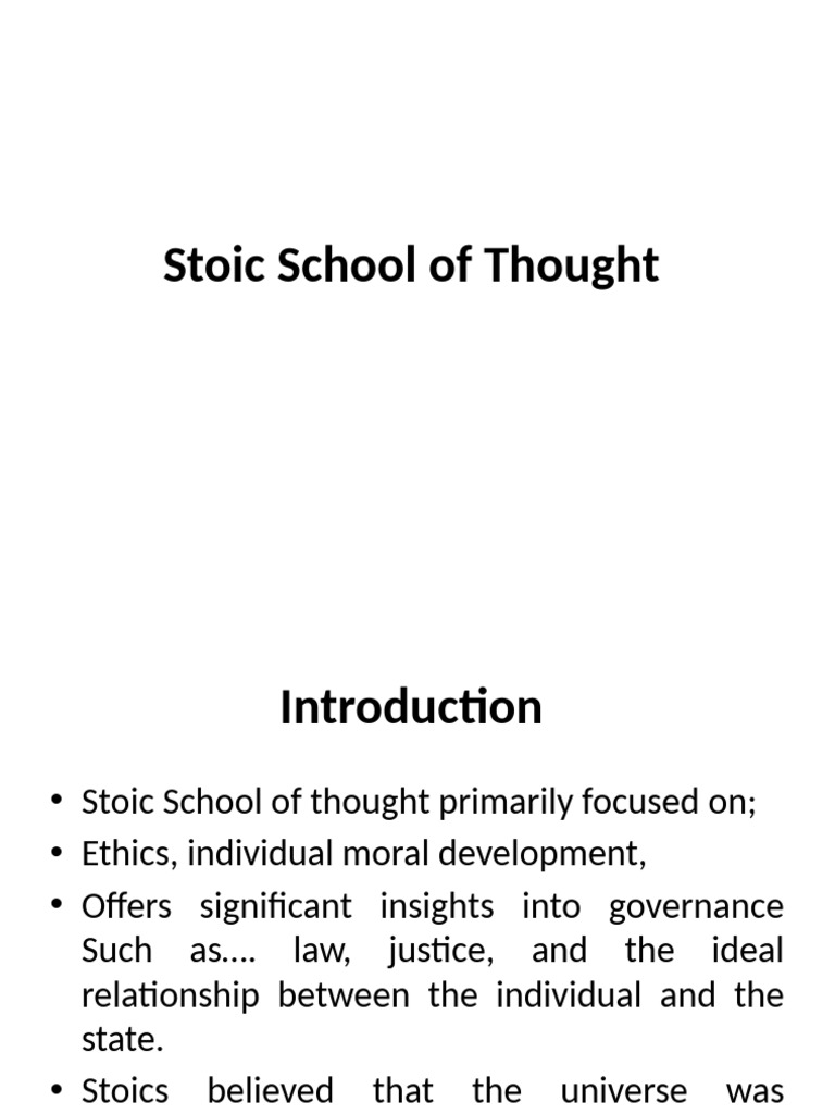 Stoic School of Thought | PDF | Stoicism | Natural Law