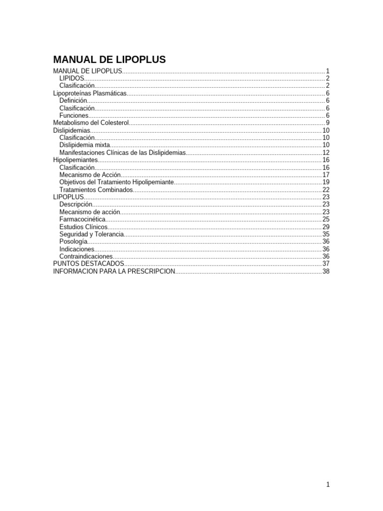 Manual Completo sobre Lipoplus y Lípidos | PDF | Lipoproteína | Lípido