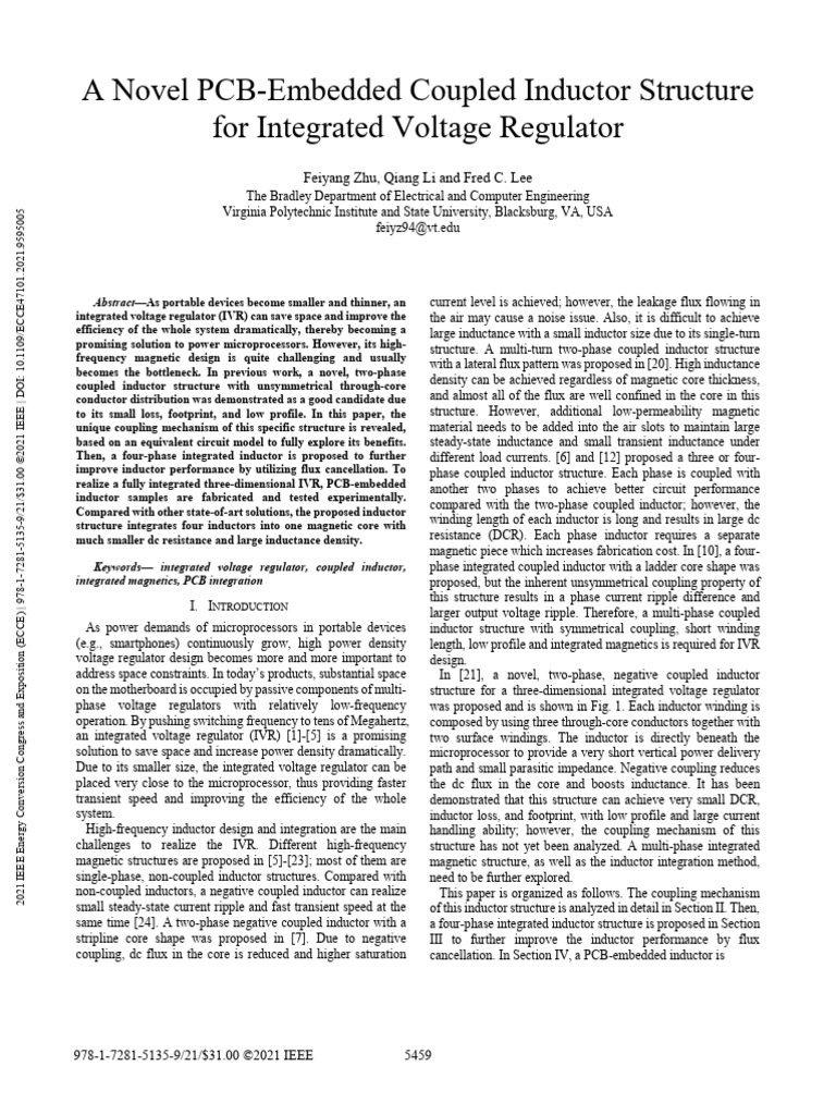 A Novel PCB-Embedded Coupled Inductor Structure For Integrated Voltage ...