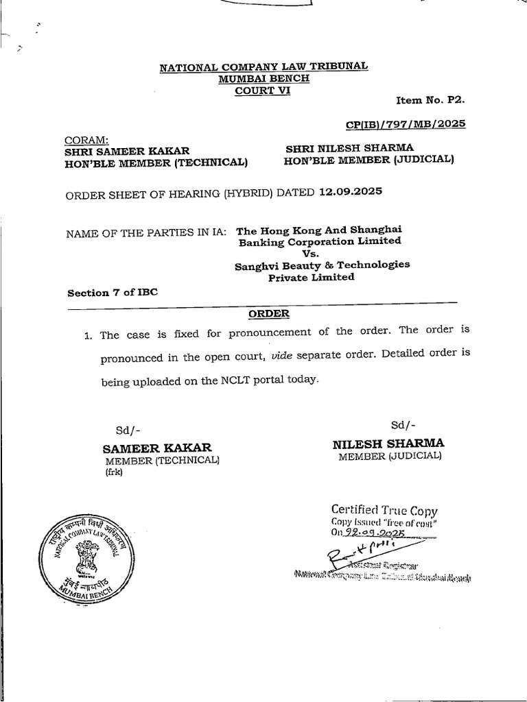 NCLT Order | PDF