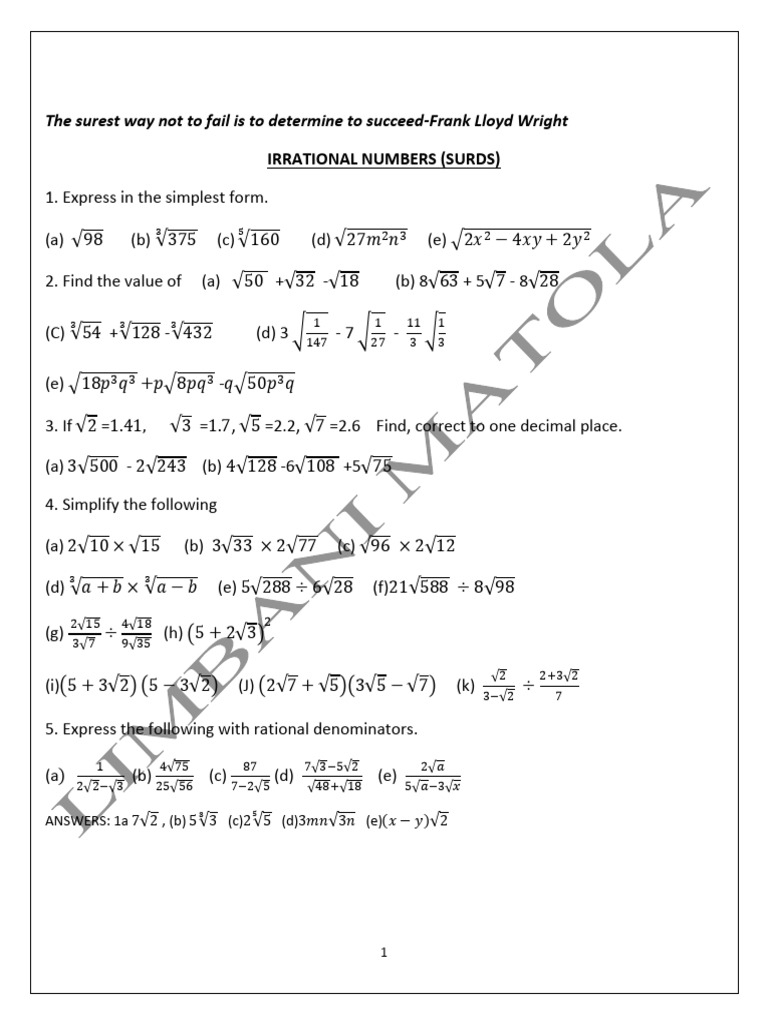 Mathematics Pamphlet | PDF | Circle | Factorization