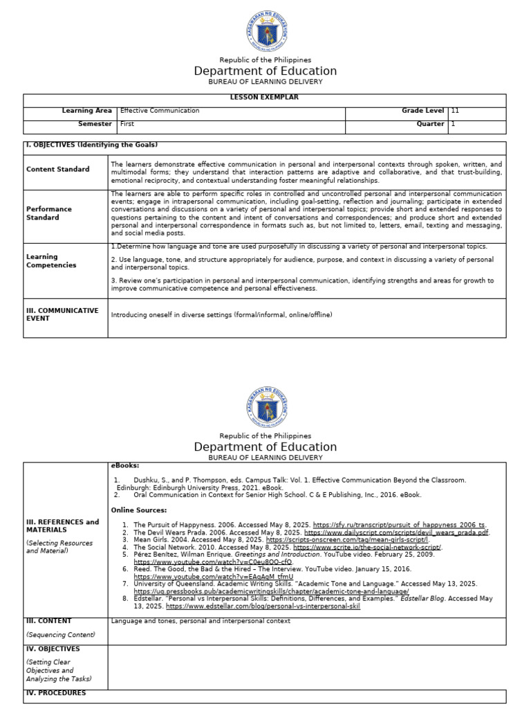 Copy of SHS_Core_EC_Q1_LE1_ without annotation | PDF | Communication | Learning