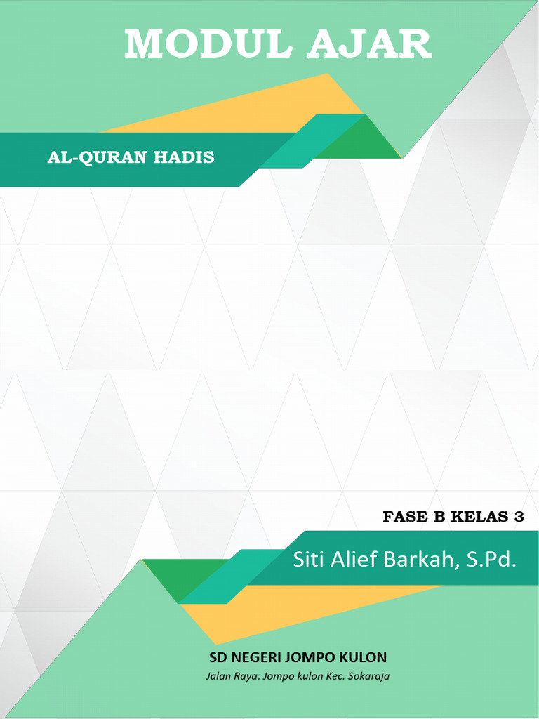 Siti Alief Barkah - 2024-2025 Ganjil 1. Modul Ajar Kls 3 Pai-Bp Qurdis ...