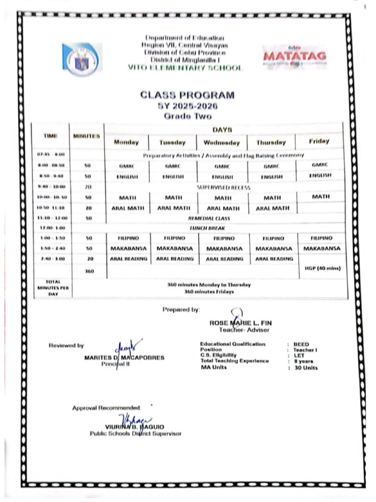 Class Program | PDF