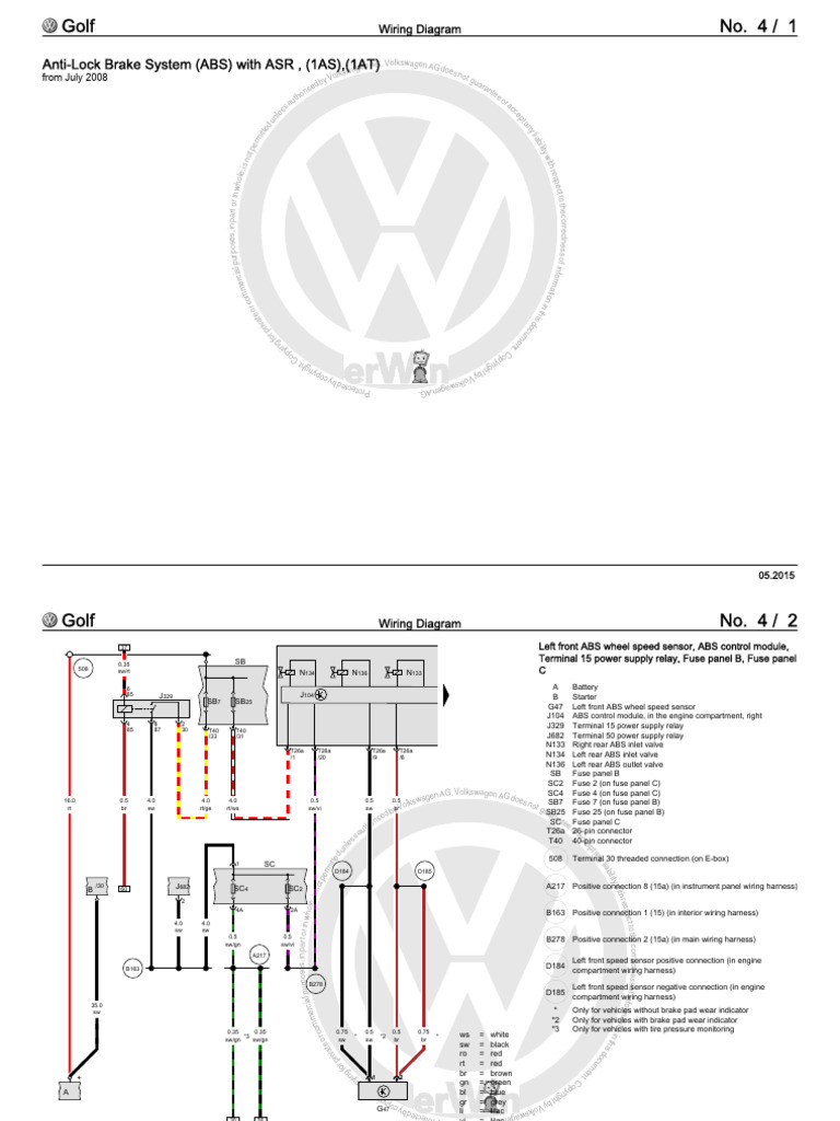 Vw Golf Mk4 Abs Wiring Diagram