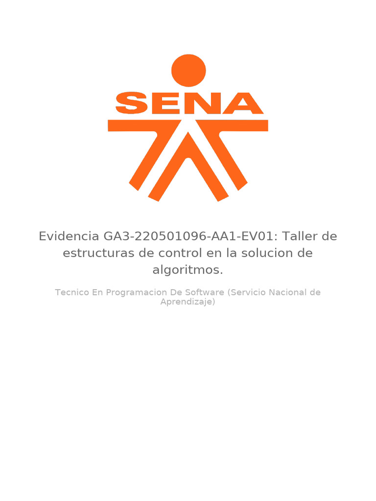 Taller de Estructuras de Control en La Solucion de Algoritmos | PDF ...
