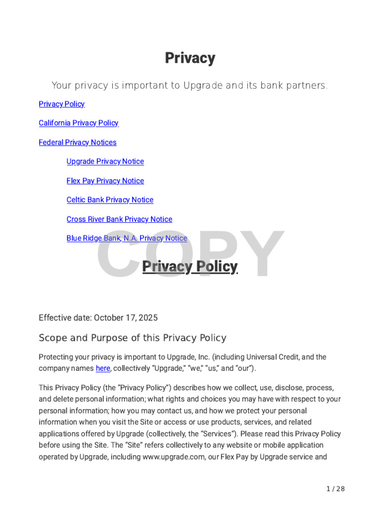 Upgrade Privacy Notice Agreement | PDF | Computer Security | Security