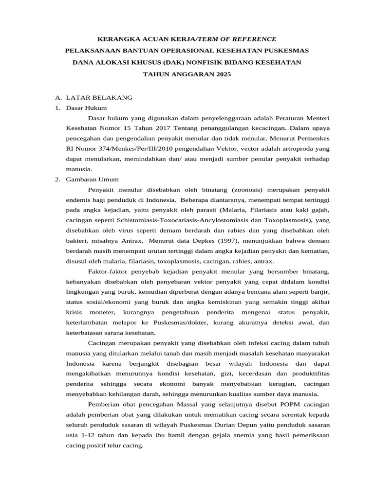 Kak Kecacingan | PDF