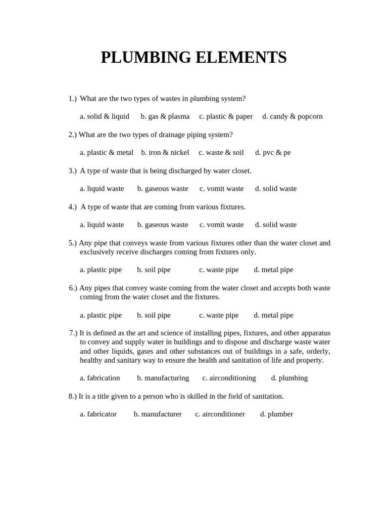 Plumbing Elements | PDF | Sanitary Sewer | Pipe (Fluid Conveyance)