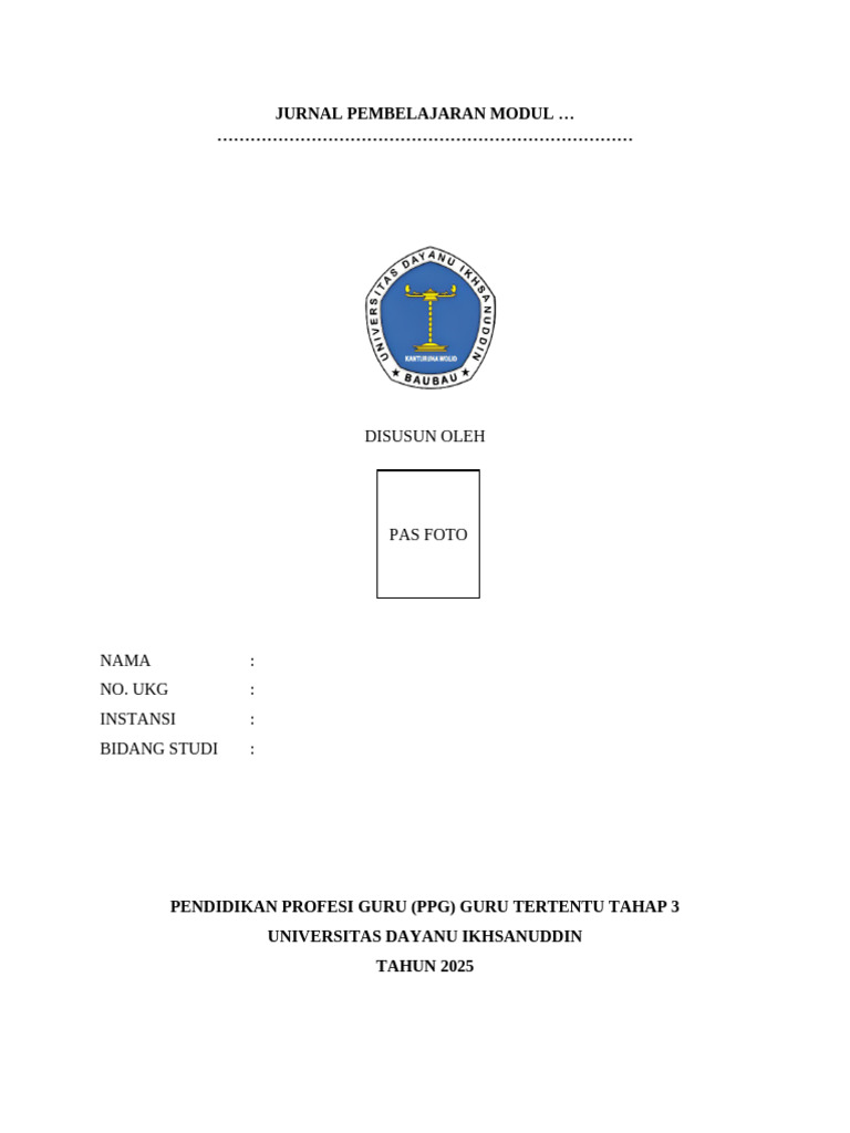 Format Cover Jurnal Pembelajaran | PDF