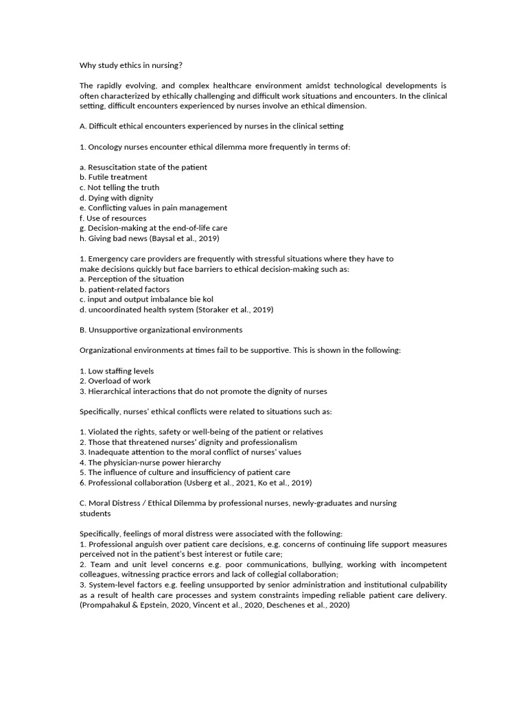 Ethics in Nursing | PDF | Bioethics