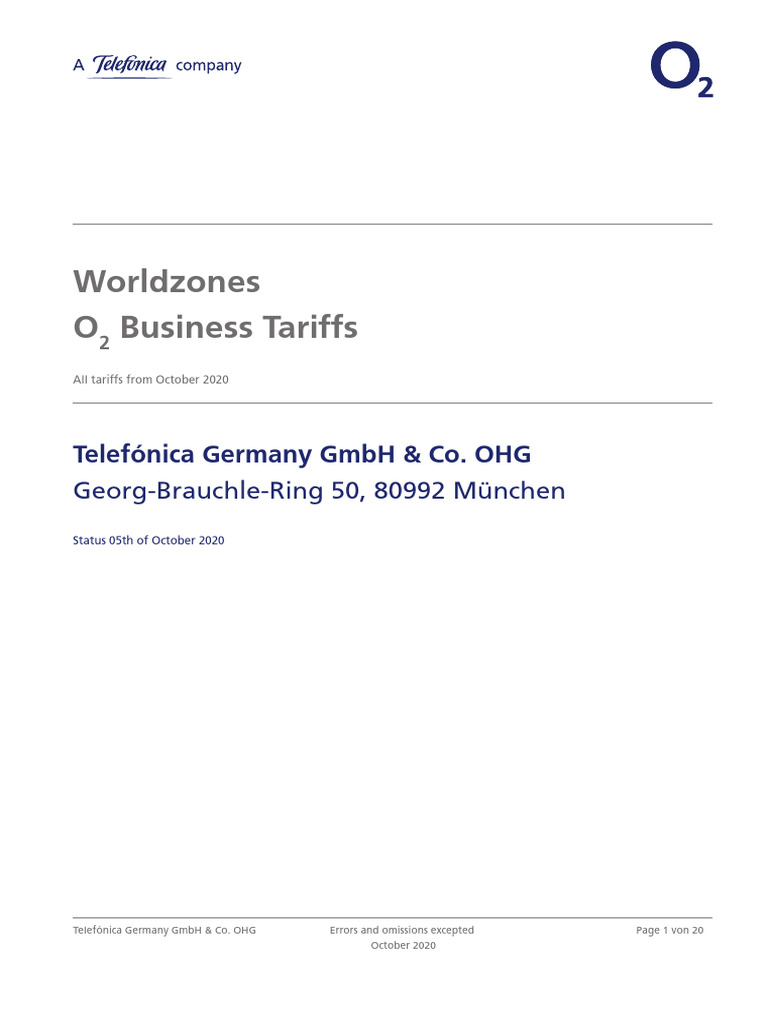 O2 Business Tariffs Overview 2020 | PDF | Mobile Technology | Companies