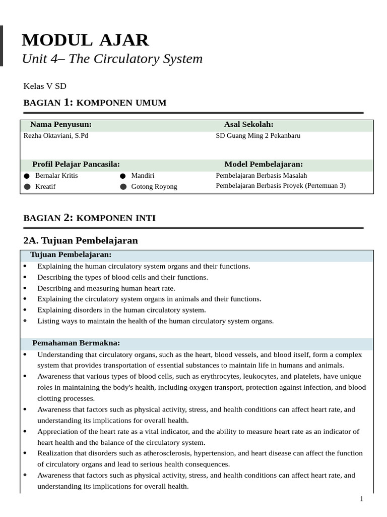 Unit 4 - The Circulatory System | PDF