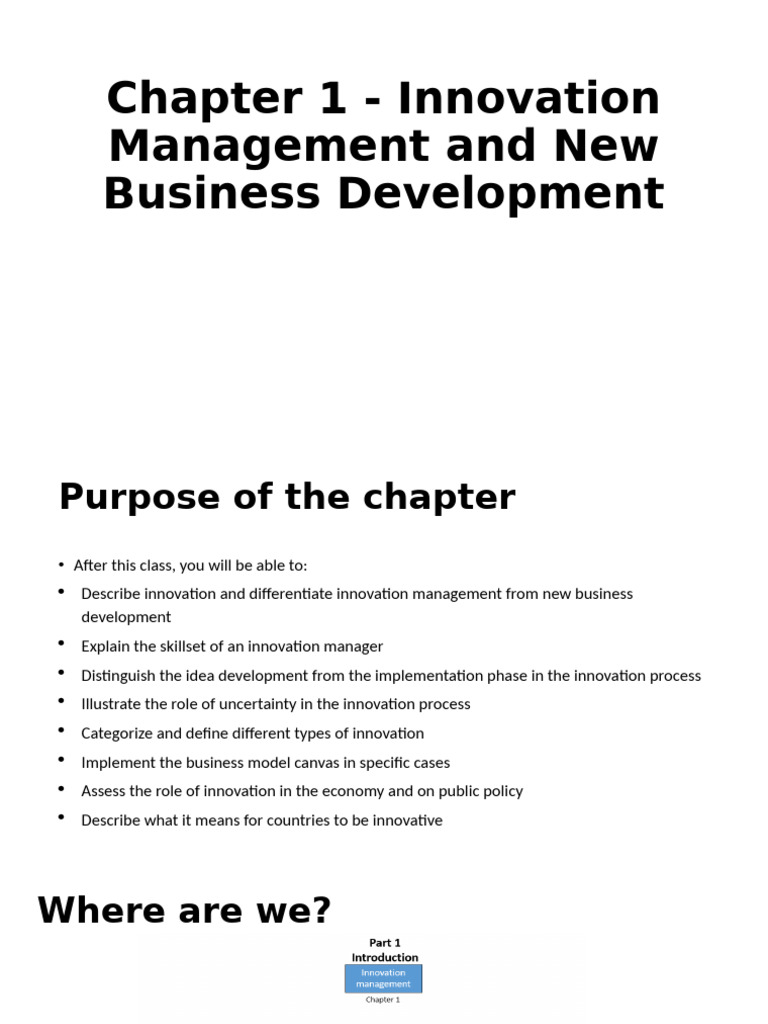 Chapter 1 - Innovation Management and New Business | PDF | Innovation ...