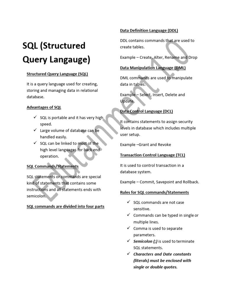 SQL | PDF | Sql | Data Management Software