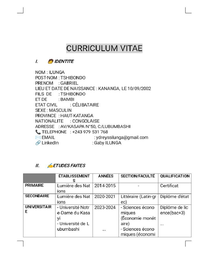 Gaby CV À Jour - Phoenix | PDF