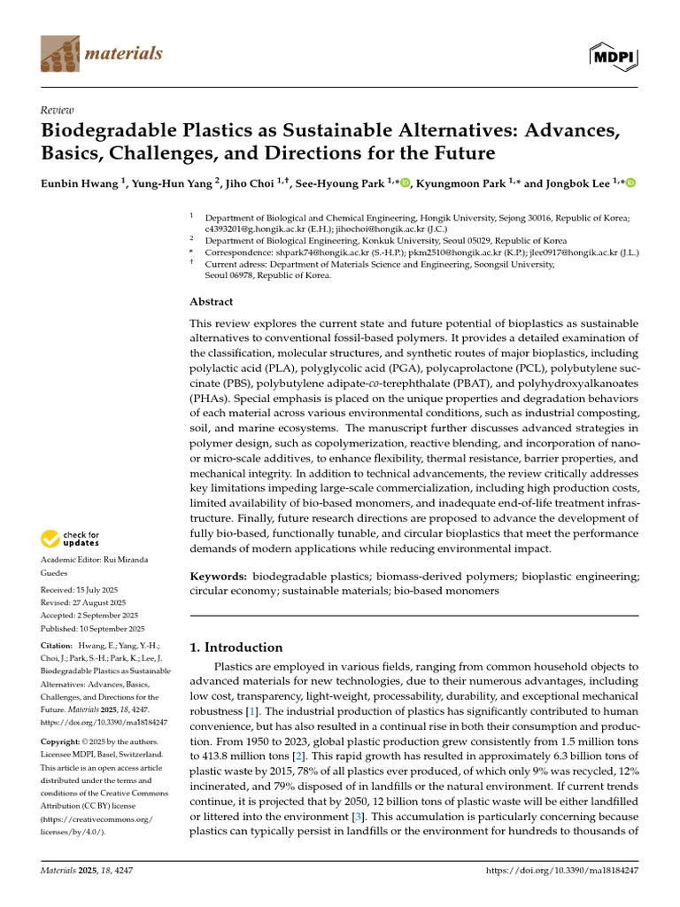 Biodegradable Plastics: Advances and Challenges | PDF | Plastic ...