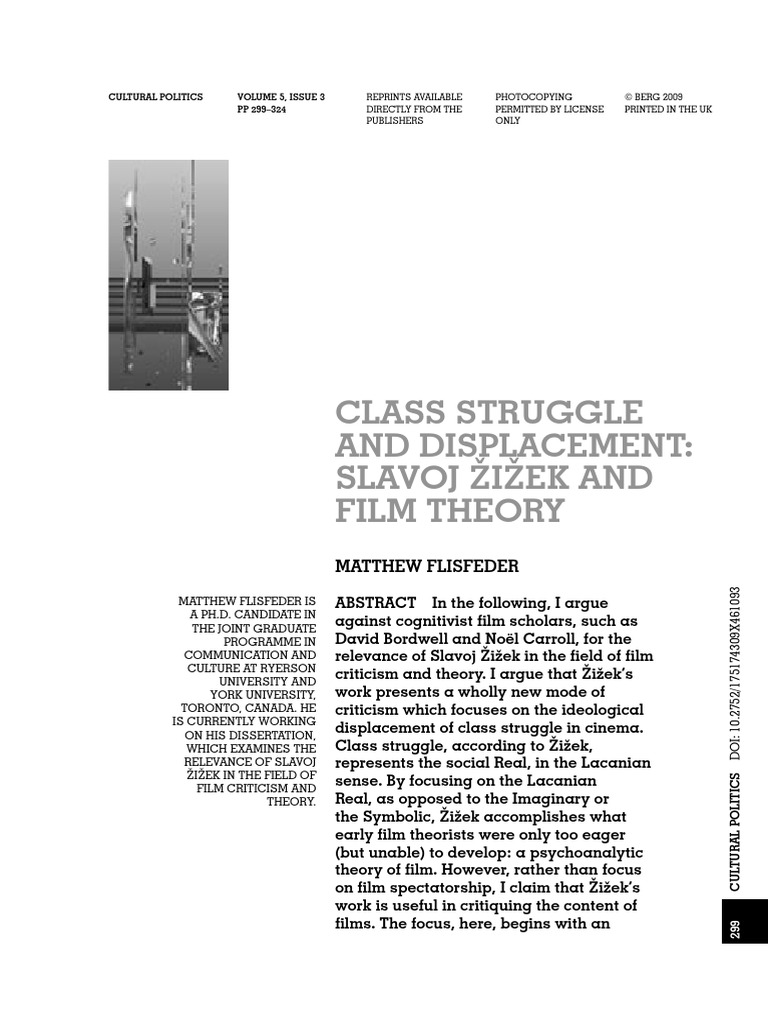 Žižek's Class Struggle in Film Theory | PDF | Jacques Lacan | Film Theory
