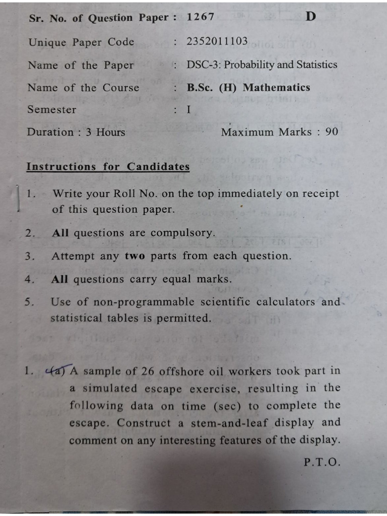 Sem1 Prob & Stats PDF | PDF