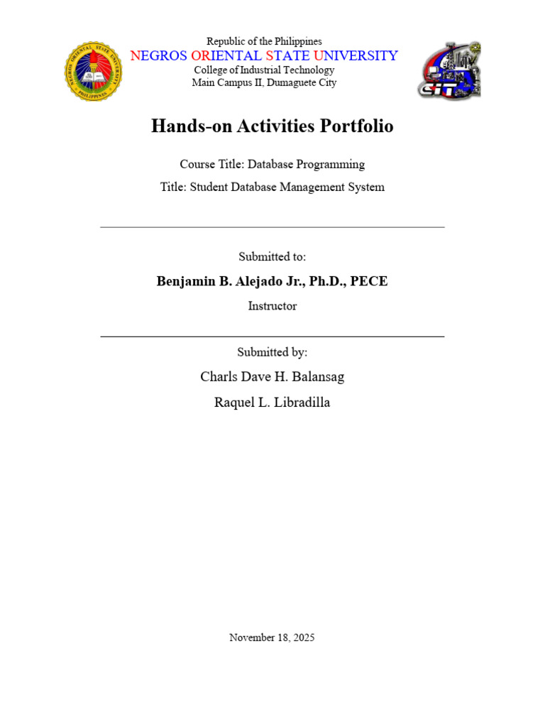 Balansag&Libradilla Final | PDF | Databases | Microsoft Access
