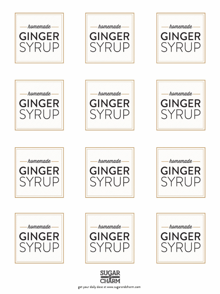 Ginger Syrup Labels | PDF