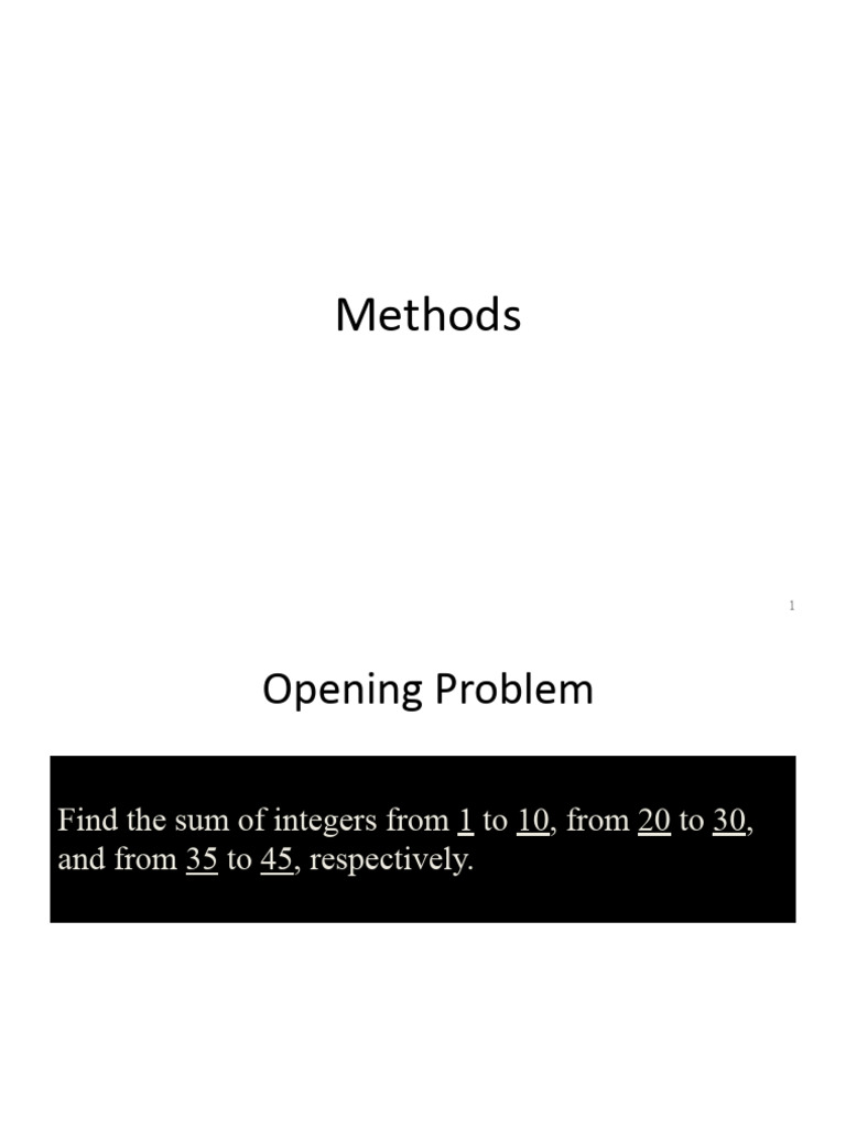 Lecture 6 Method | PDF | Parameter (Computer Programming) | Scope (Computer Science)