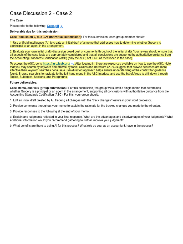 Topic - Case Discussion 2 - Case 2. Individual Memopdf | PDF
