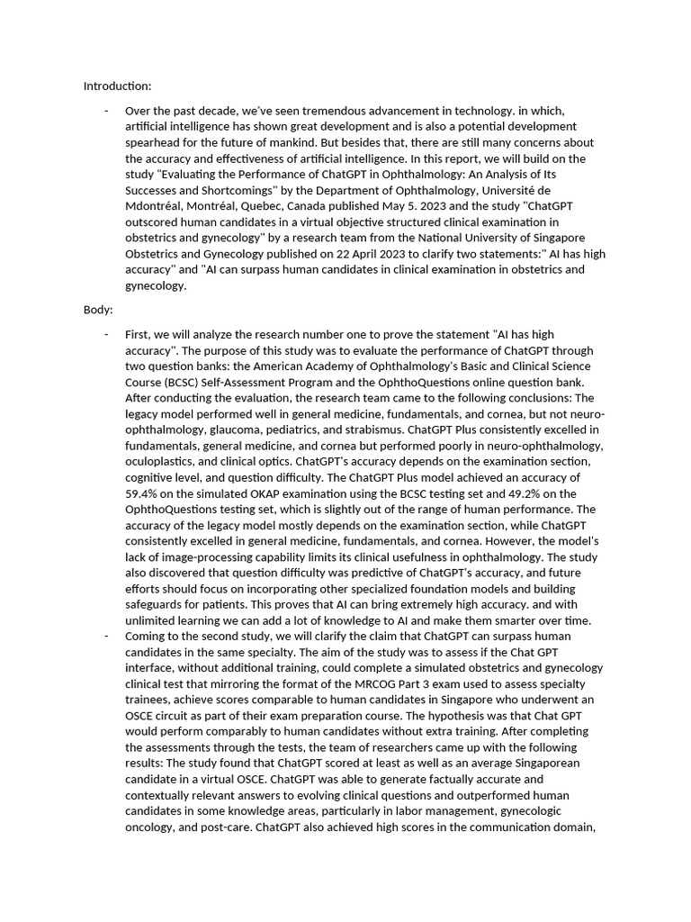 Final Report | PDF | Cognitive Science | Medicine