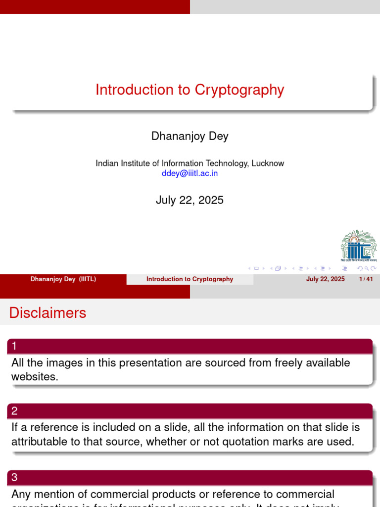 Introduction To Cryptography | PDF | Cryptography | Key (Cryptography)