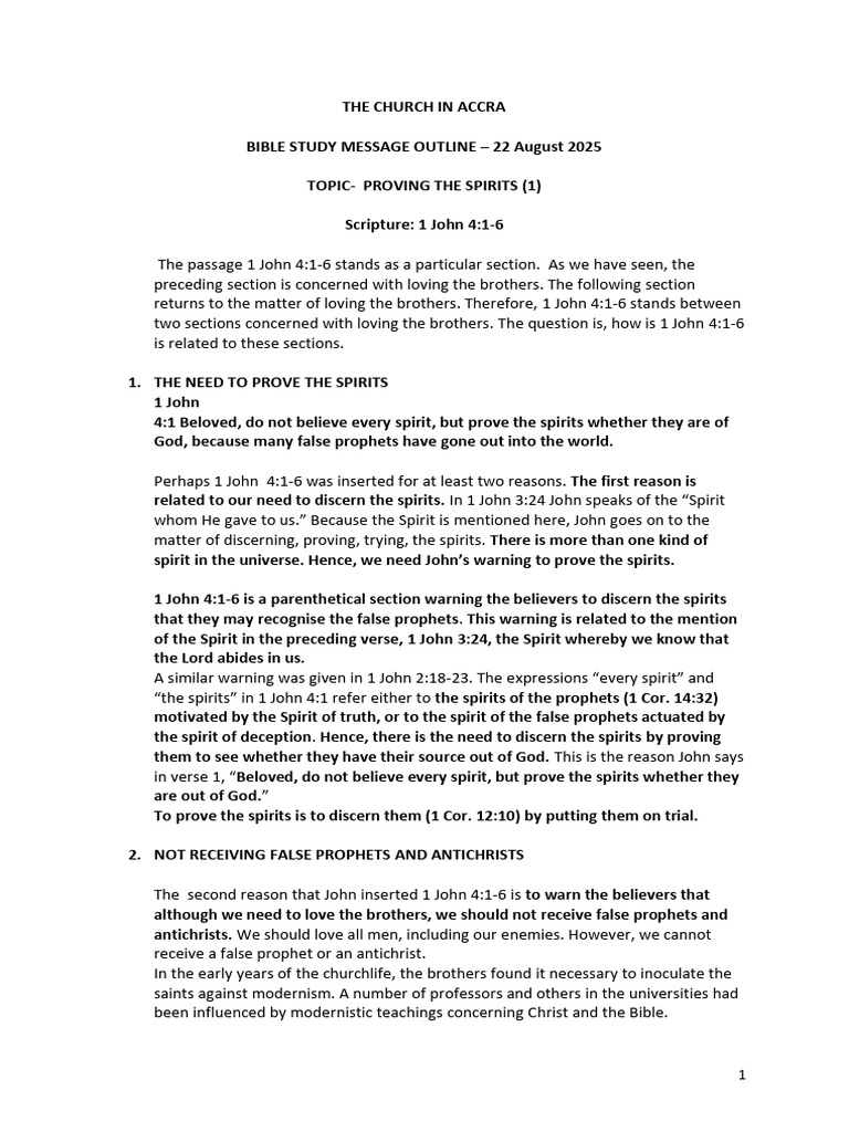 The Epistles of First John Practicing The Divine Love (3) Proving The ...