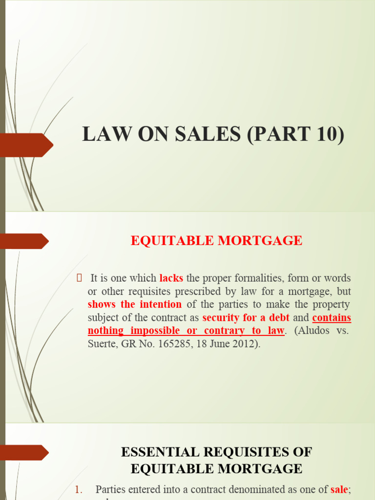 Understanding Equitable Mortgages in Law | PDF | Repurchase Agreement ...