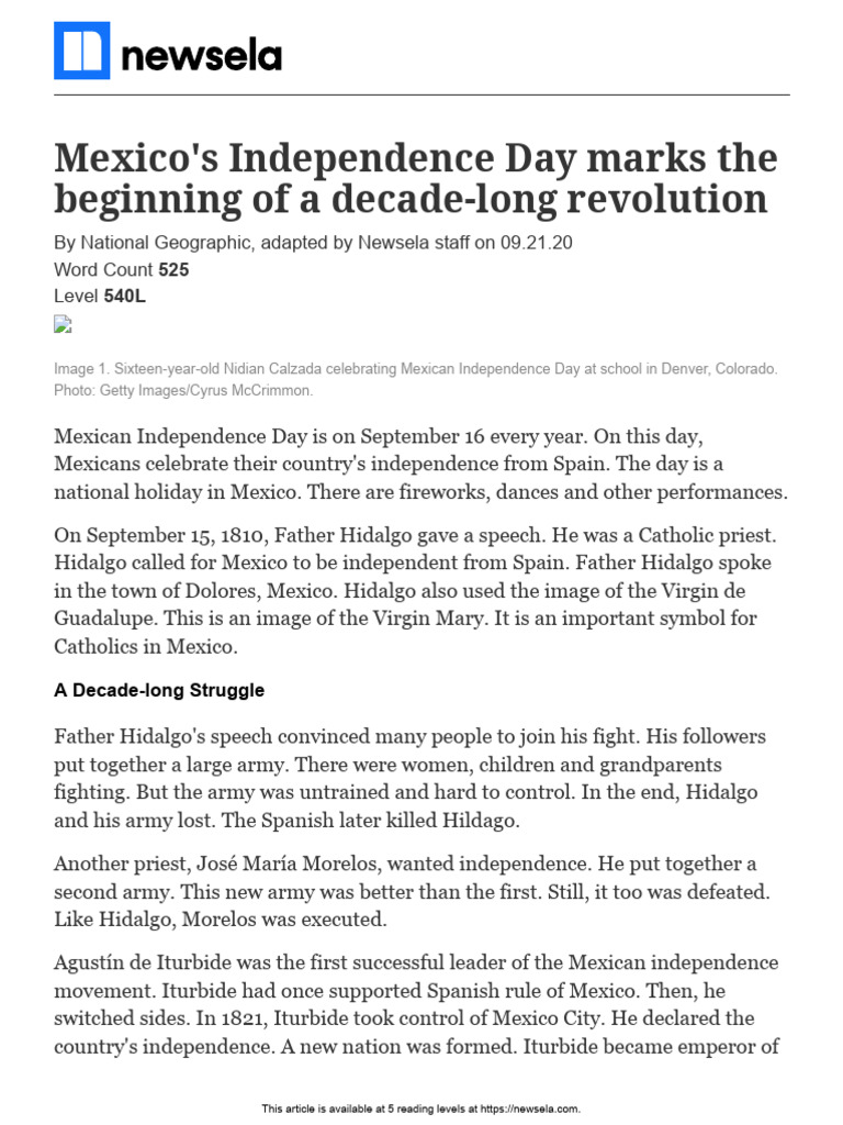 Mexican Independence Day Overview | PDF | Mexico | Politics Of Mexico