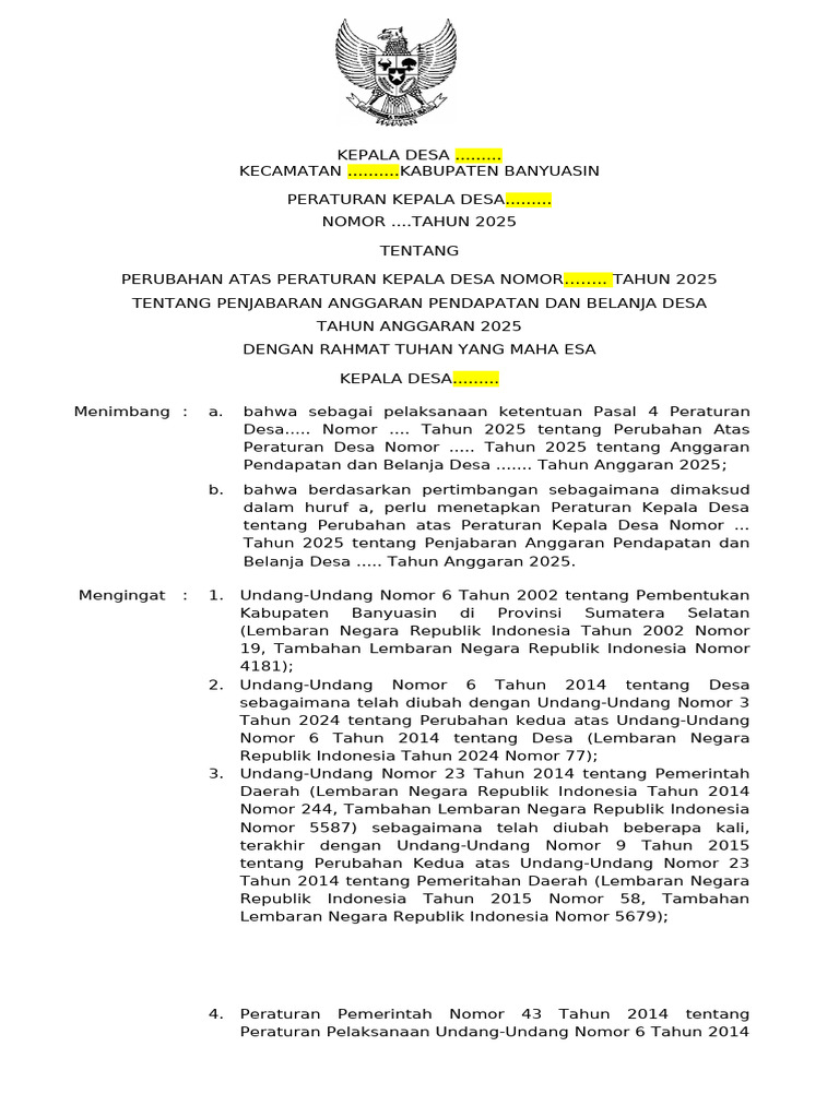 PERKADES Penjabaran 2025 | PDF