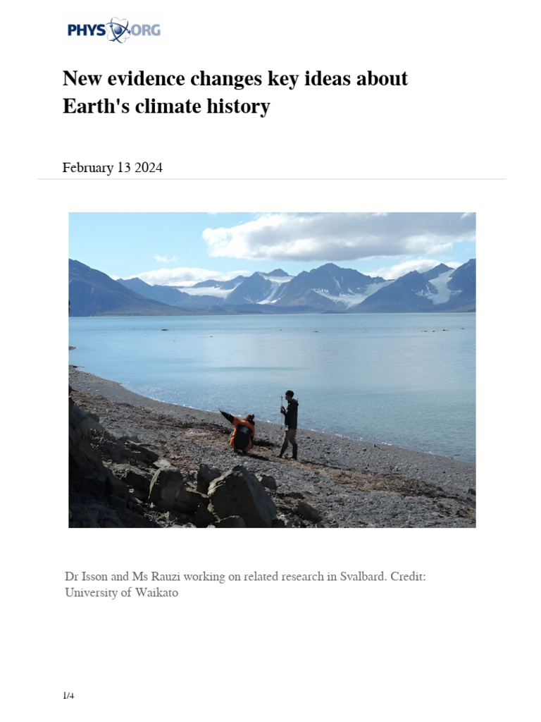2024 02 Evidence Key Ideas Earth Climate | PDF | Geochemistry | Earth