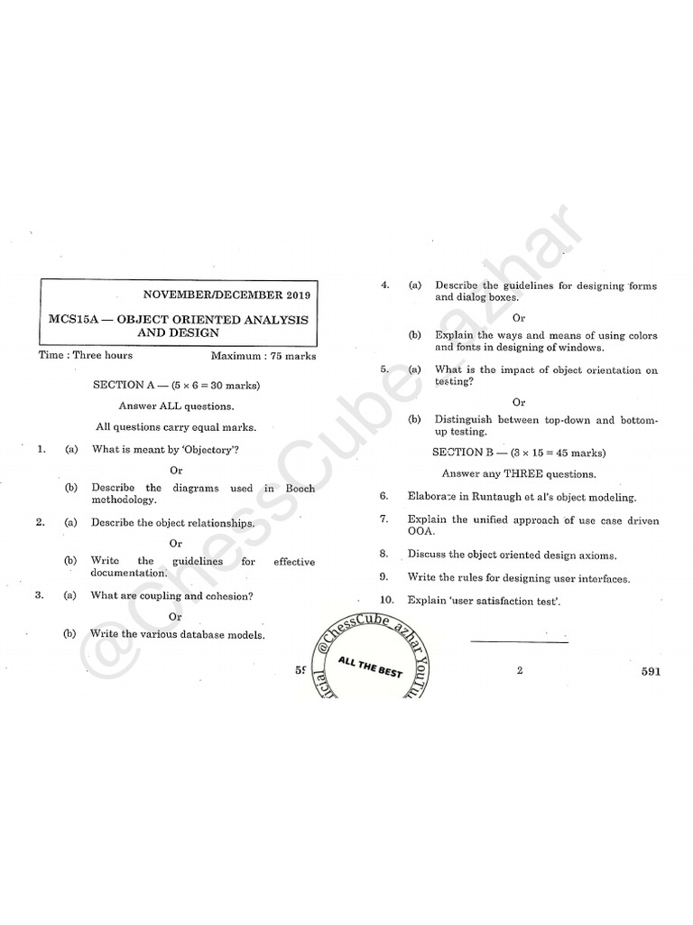 Object Oriented Analysis & Design | PDF