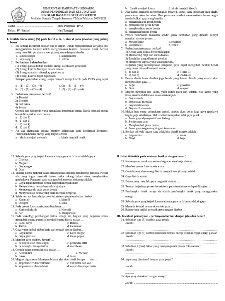 Ats Kelas 4 Ipas | PDF