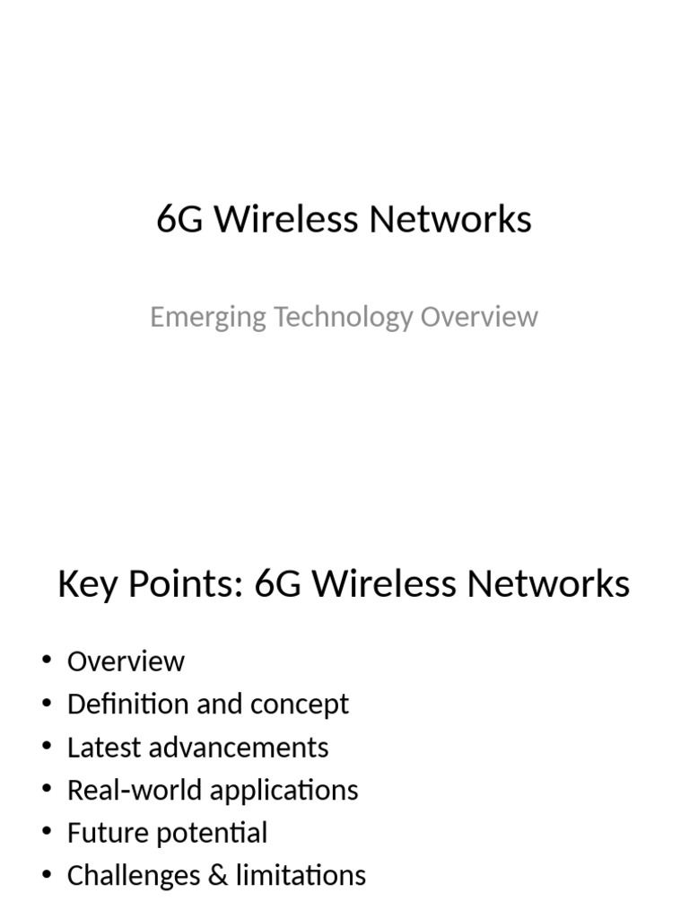 Overview of 6G Wireless Networks | PDF