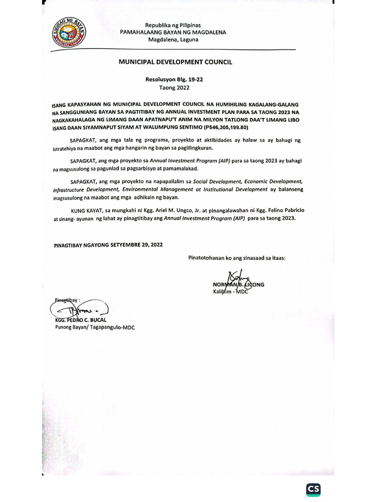 Approved 2023 AIP With CCET (1) | PDF | Government | Government Finances