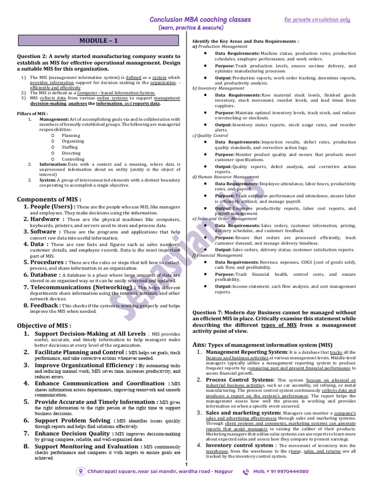 MIS 2025 1 | PDF | Performance Indicator | Inventory