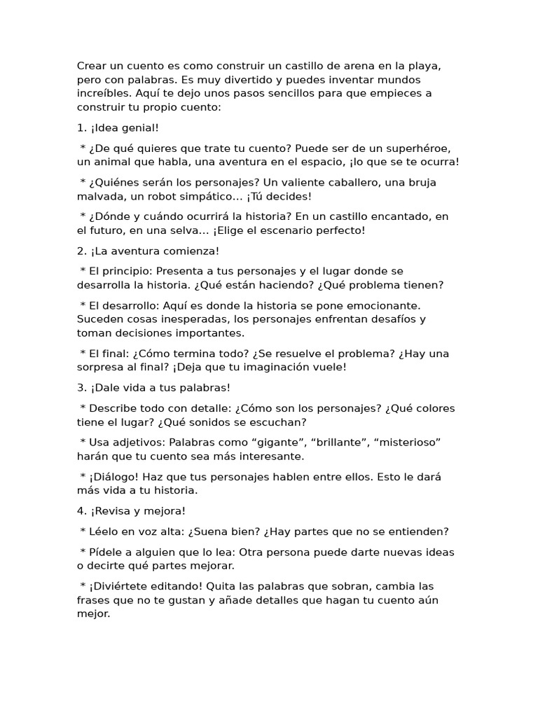 Cómo Escribir un Cuento Creativo | PDF