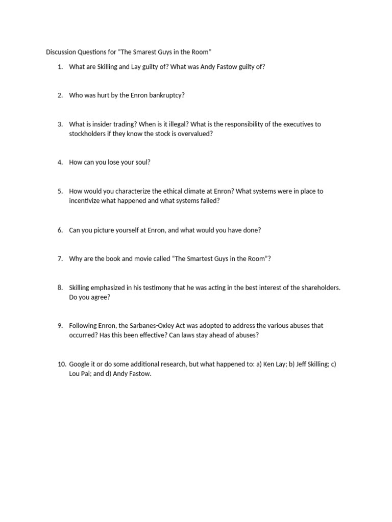 Enron Discussion | PDF