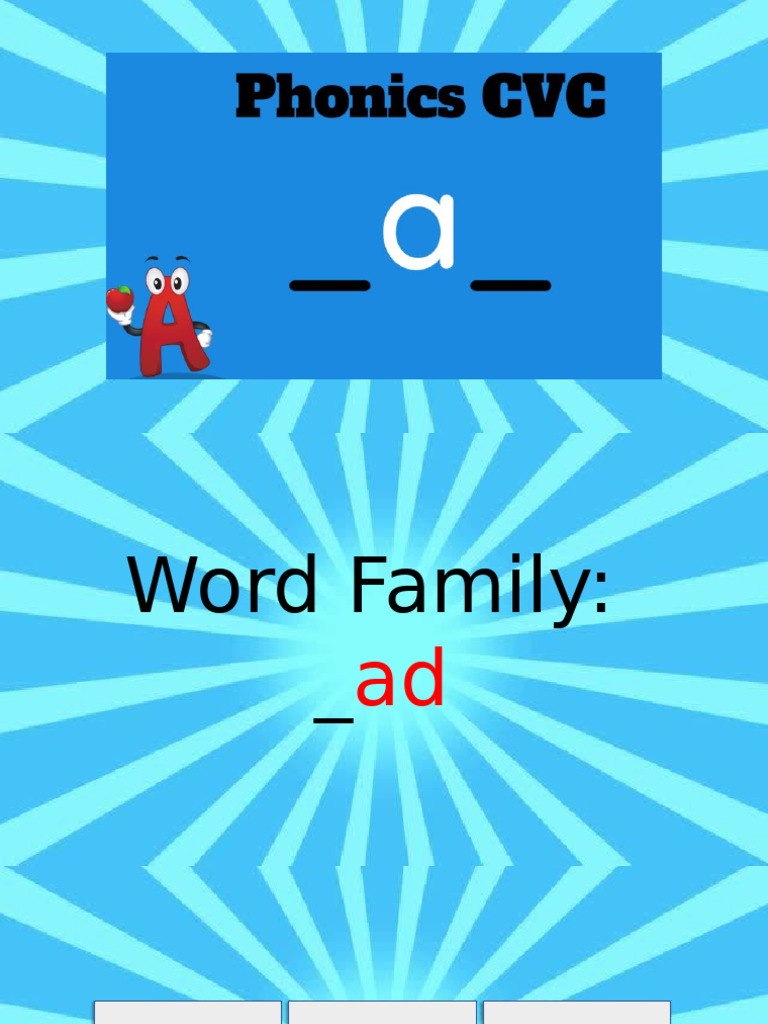 Phonics CVC Letter A Word Family Ad | PDF